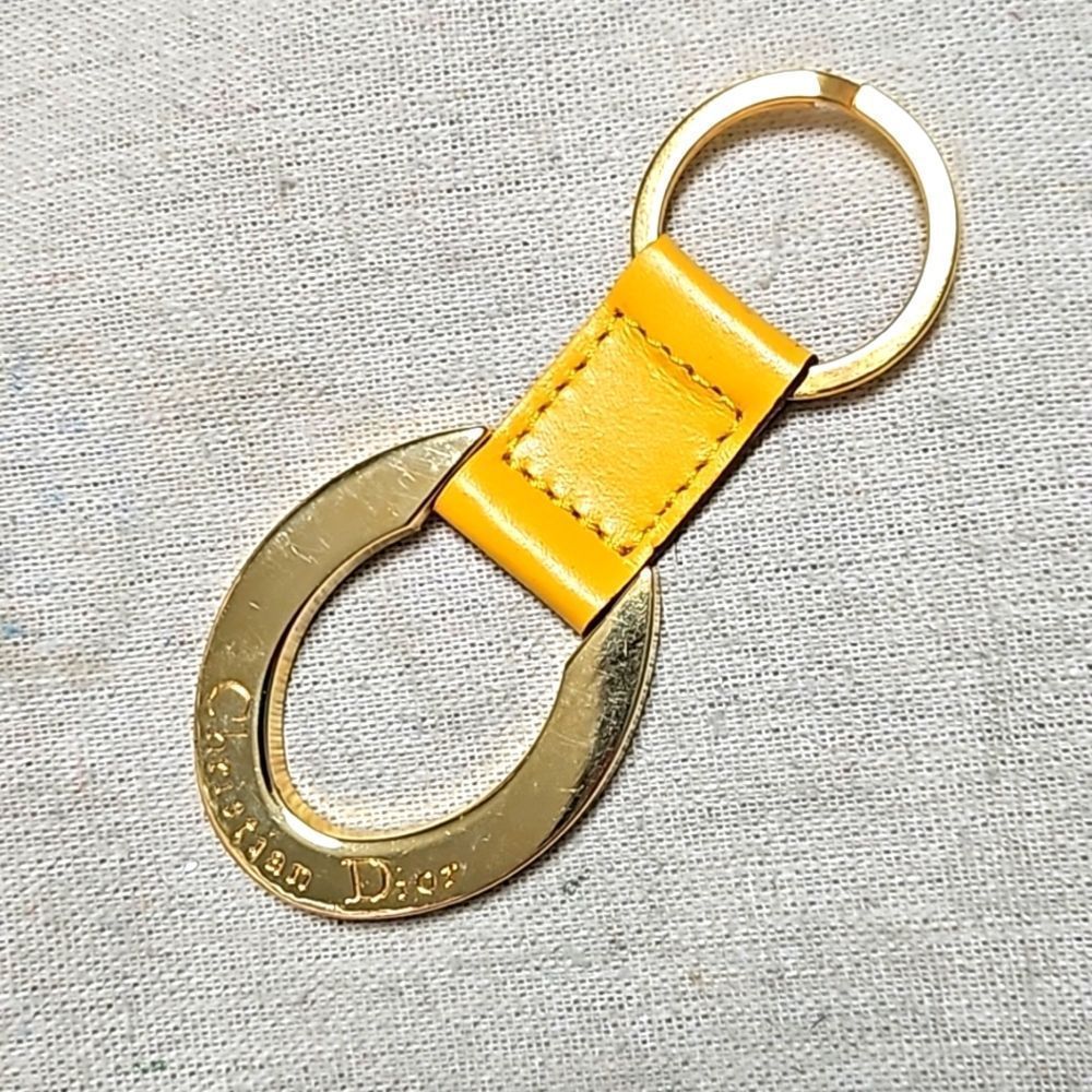 Authentic Christian Dior Gold Plated Vintage Keyring … - Gem
